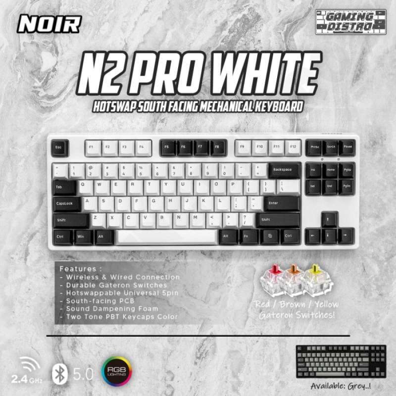 Promo Noir N2 PRO - N2 PRO White TKL Wireless Hotswap Mechanical ...
