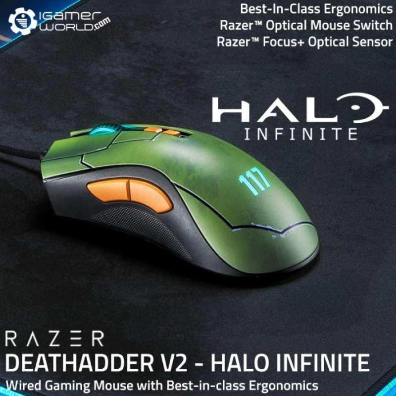 Promo Razer DeathAdder V2 Halo Infinite edition Ergonomic Wired Gaming ...