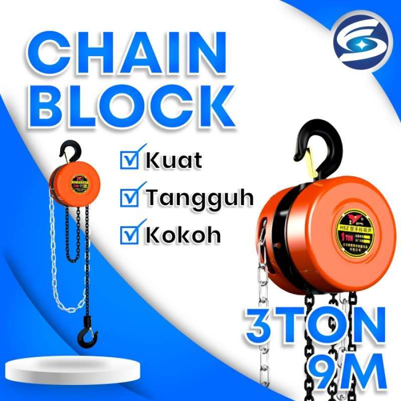 Promo Chain Block 3 Ton 9 Meter Takel Katrol Kerekan 3 Ton 9 Meter Shen ...