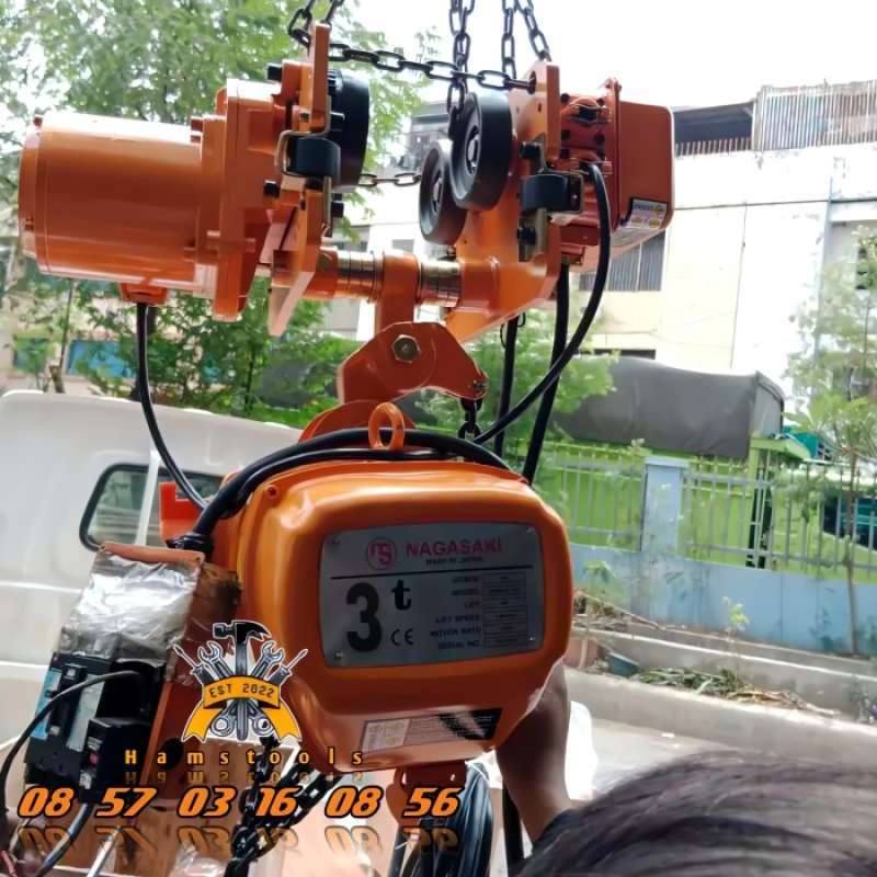 Promo SET ELECTRIC CHAINT HOIST 3 TON X 6 METER PLUS GEAR TROLLEY 3 TON Diskon 23% di Seller ...