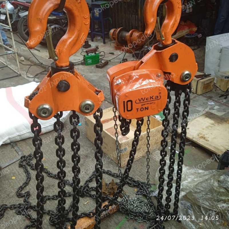 Promo WEKA chain block 10 ton x 10 meter takel katrol manual heavy duty ...