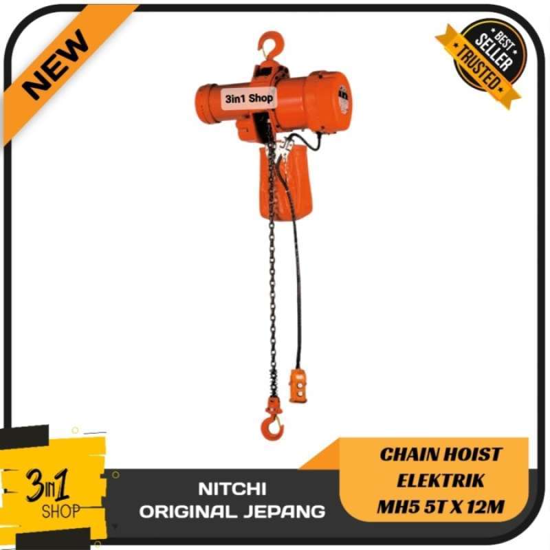Promo Nitchi Elektrik Chain Hoist MH5 5 Ton x 12 Meter Original Jepang ...