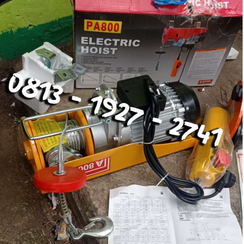 Promo PA 800 Katrol mini listrik Electric mini hoist Sling 12 Meter ...