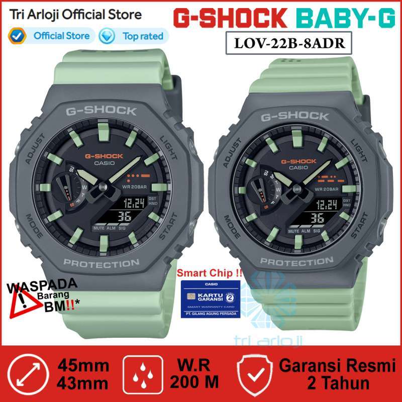 Jual Casio G-Shock Baby-G LOV-22B-8ADR Jam Tangan Couple Green Sage GA2100 LOV-22B-8A LOV22B di ...