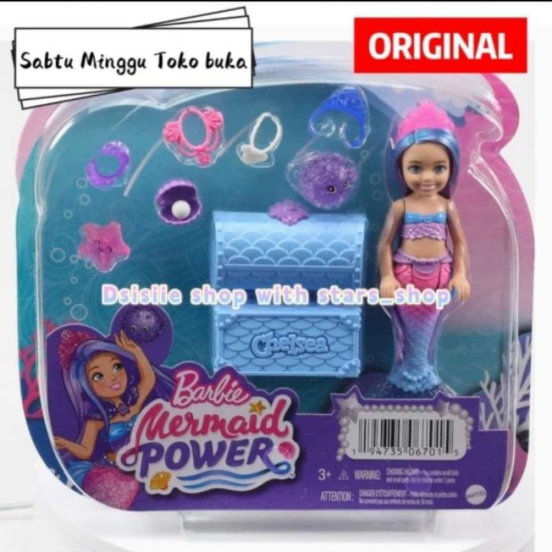 Jual Barbie's Mermaid Power Chelsea Mermaid Doll Blue Purple Hair ...
