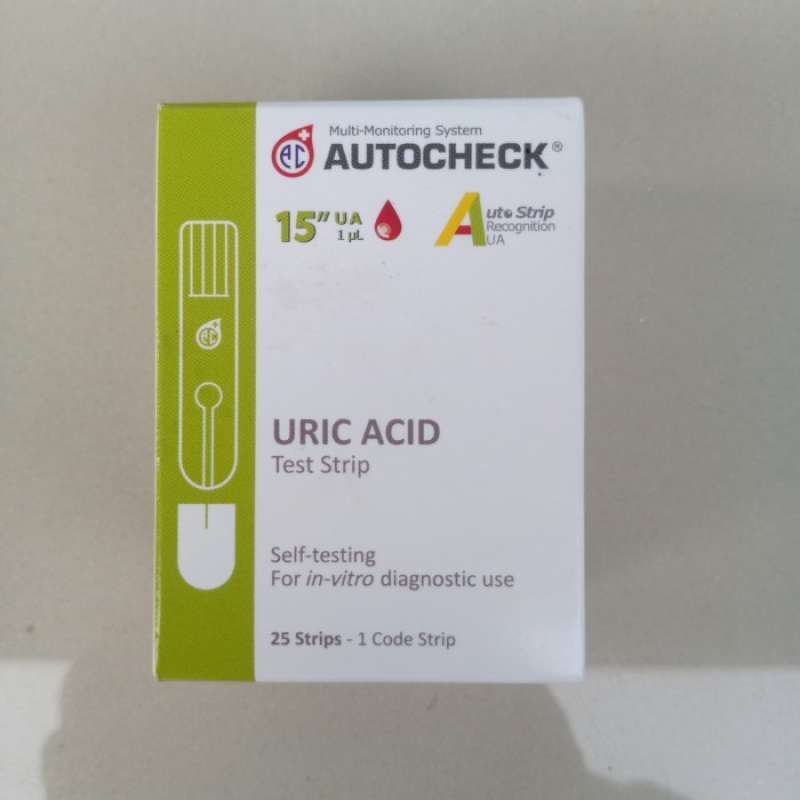 Promo Strip Autocheck Asam Urat Isi 25 /uric Acid Test Strip Autocheck ...