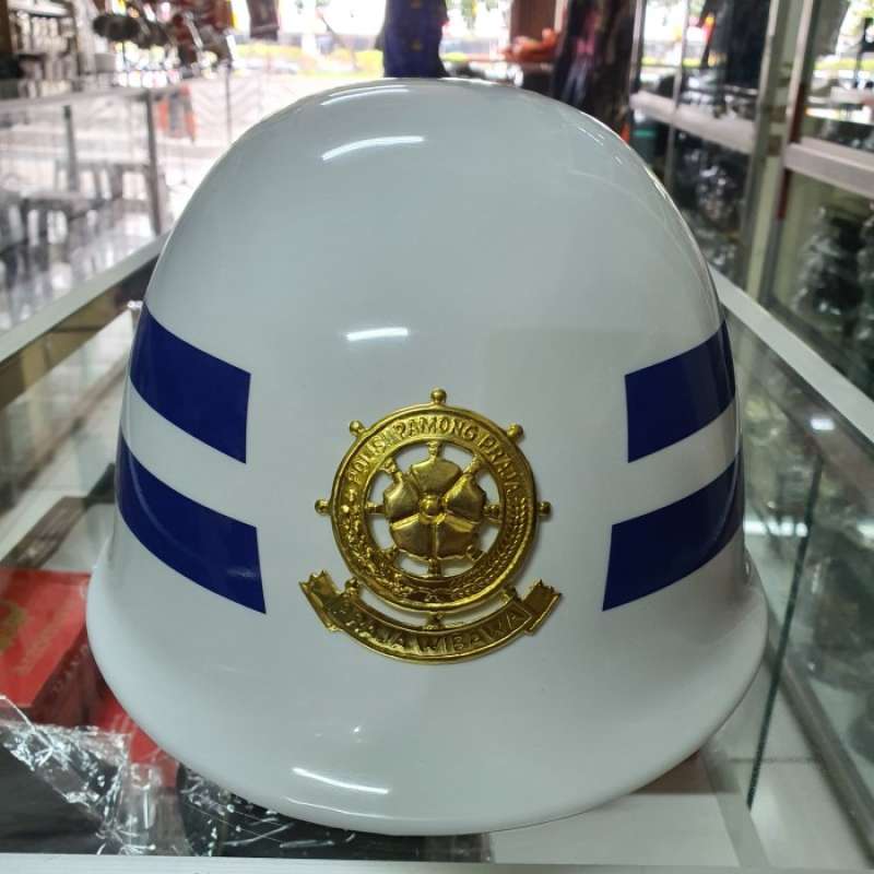 Promo Helm Panji Pol Pp Lis Putih Dua | Helm Panji Upacara Pol Pp ...