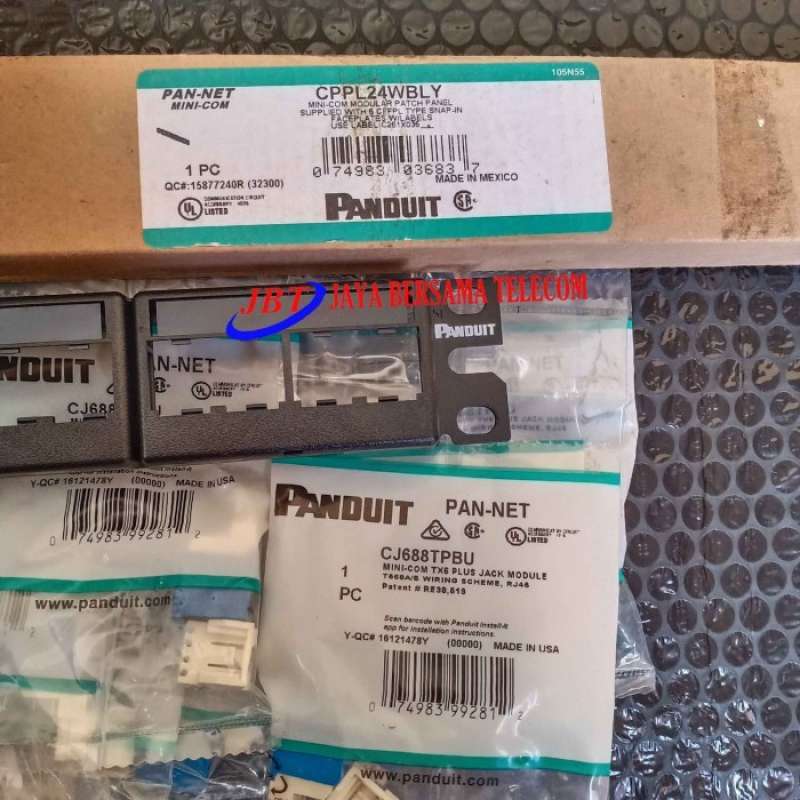 Promo Patch Panel 24 Port Panduit Cppl24wbly + Modular Cj688tpbu Cat.6 ...