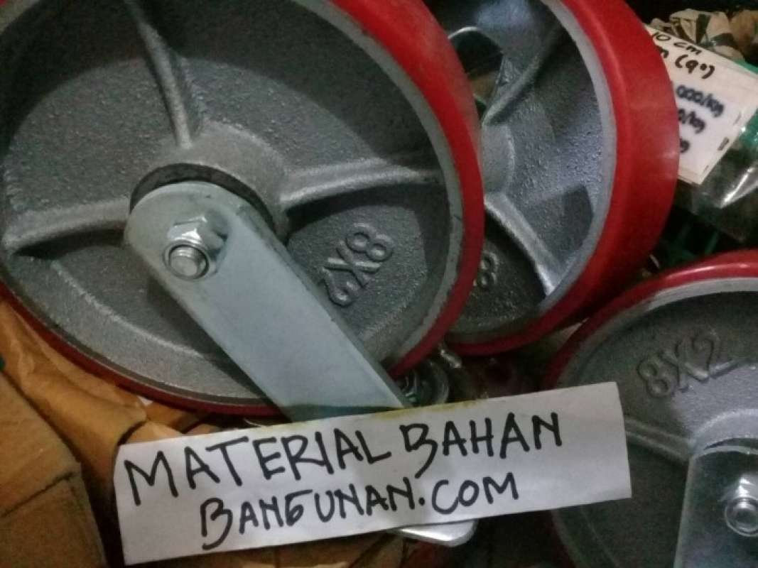 Promo roda pu merah 10 inc roda grobak gerobak roda material roda heavy ...