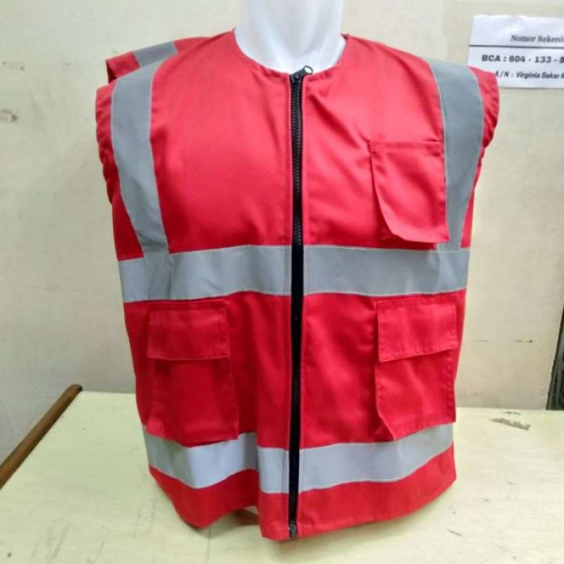 Jual Rompi Proyek Merah Bahan Drill/ Safety Vest Hse Di Seller Sentral ...