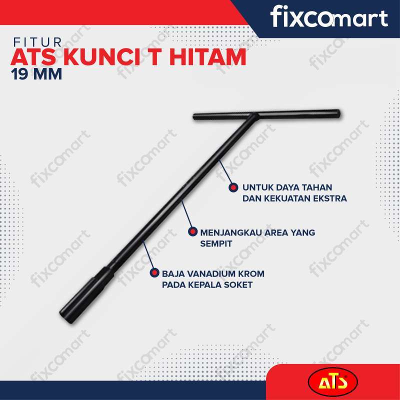 Promo Kunci T Sock Set 5 Pcs Ats 8 - 10 - 12 - 14 - 17 Mm Hitam Diskon ...