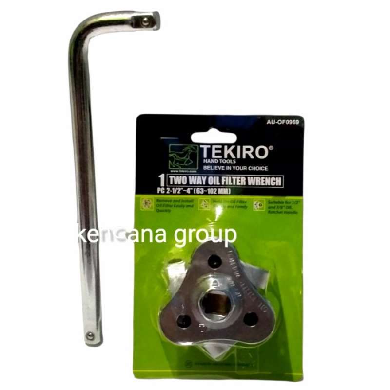 Promo Tekiro Kunci Buka Filter Oli 62-102 Mm Two Way Set Gagang Sok Xp ...