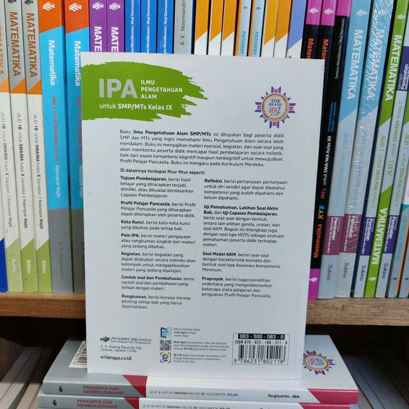 Jual Buku IPA Ilmu Pengetahuan Alam Kelas 9 SMP/MTs Kurilulum Merdeka Erlangga di Seller Mangun ...