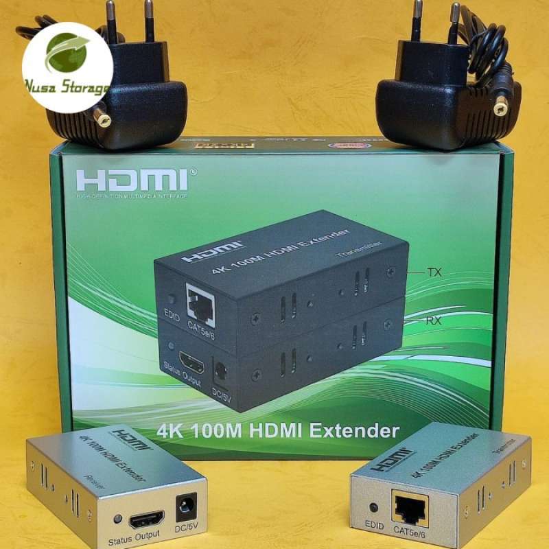Promo Hdmi Extender 100 Meter 4k 100m Transmitter By Cat.5 Cat.6 Cable ...