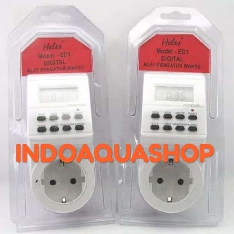 Promo Timer Listrik 24 Jam Digital Heles / Stop Kontak Timer / Colokan ...