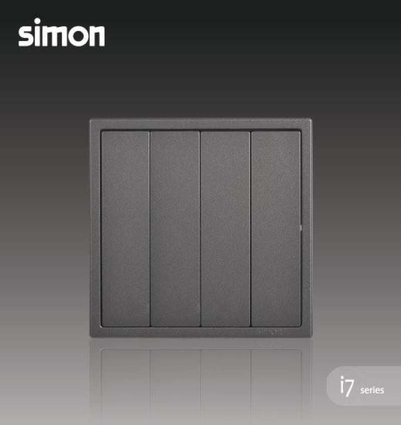 Promo Simon I7 Saklar 4 Gang 2 Arah - Grey (tanpa Frame) Switch Hotel ...