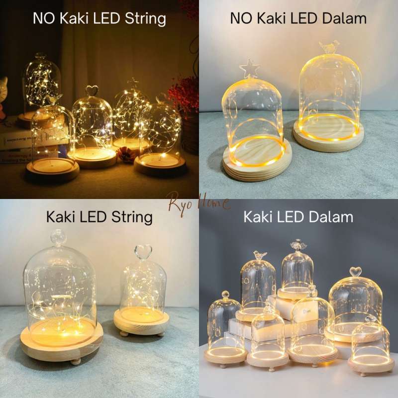 Jual Ryo Home - Bevan Display Glass Dome Dengan Handle Led Lights ...