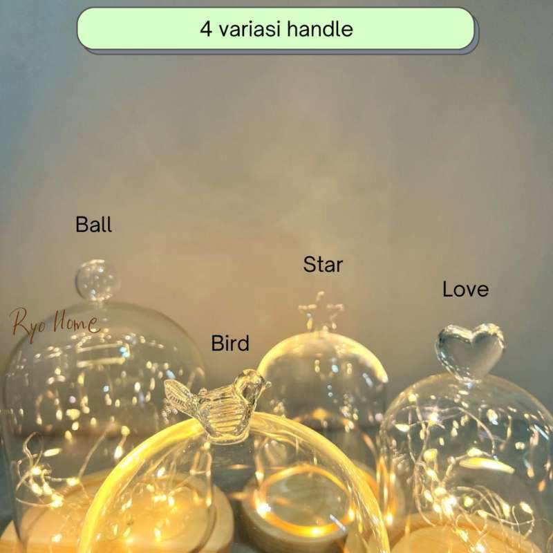 Jual Ryo Home - Bevan Display Glass Dome Dengan Handle Led Lights ...