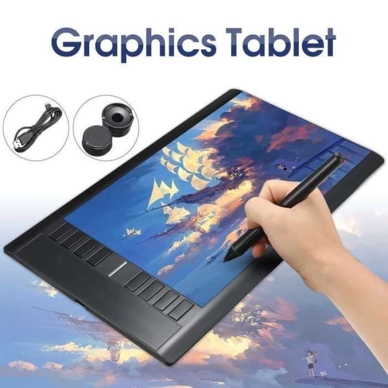 Promo USB Papan Tablet Desain Gambar Tulis Game + Pen Grafis Diskon 23% ...