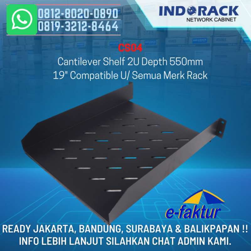 Promo INDORACK CANTILEVER SHELF 2U DEPTH 550MM - RACK SERVER / RACK ...