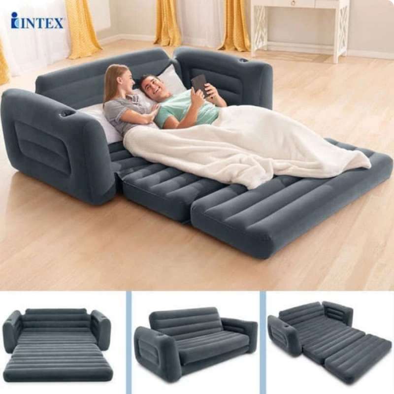 Jual Intex Pull Out 2 In 1 Sofa Bed Hitam. Sofa Angin Lipat Pompa Tiup ...