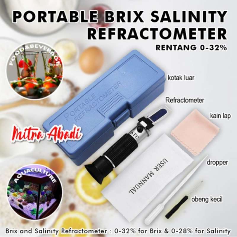 Promo Refractometer 2 In 1 Brix Salinity / Alat Ukur Kadar Gula Dan Garam Diskon 17% di Seller ...