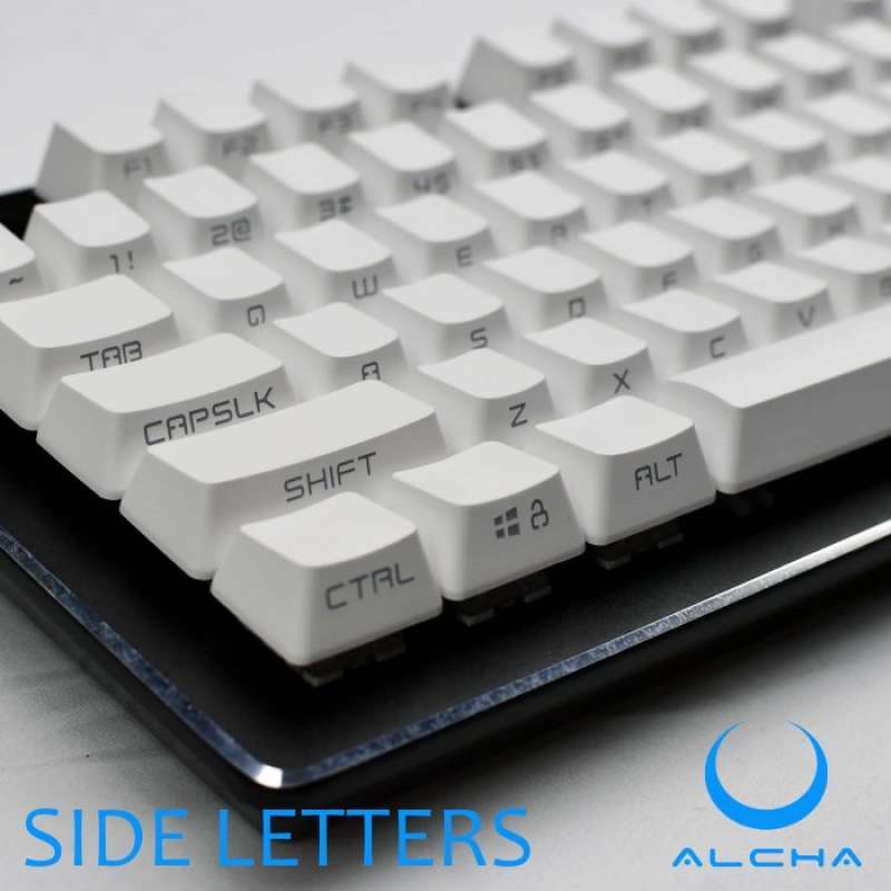 Promo Alcha Keycaps Pbt Side Letters Print Mechanical Keyboard White ...