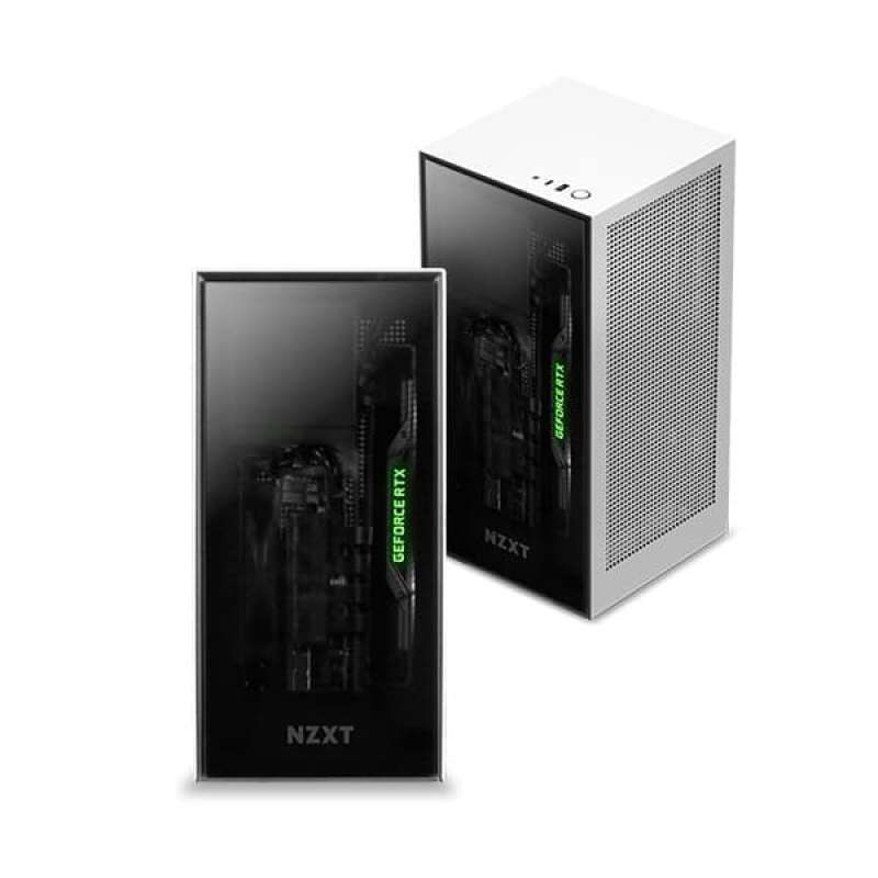 Promo Nzxt H1 White Tempered Glass Mini-Itx Case With Psu, Aio, Riser ...