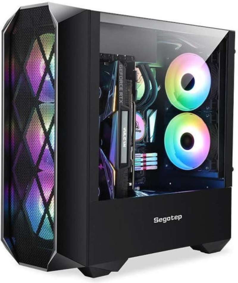 Promo Casing Segotep Phoenix G5 Black Tempered Glass Gaming Case Diskon ...
