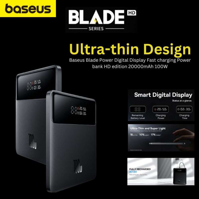 Promo Baseus Blade Hd 100w Power Bank 20000mah Fast Charge Powerbank ...
