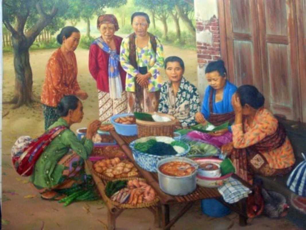 Promo Custom Request Repro Digital Lukisan Mbok Jawa Traditional Diskon ...