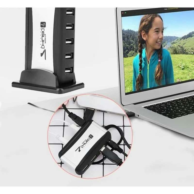 Promo Usb Hub 7 Port High Speed Tower Design Multiple Port Diskon 23% ...