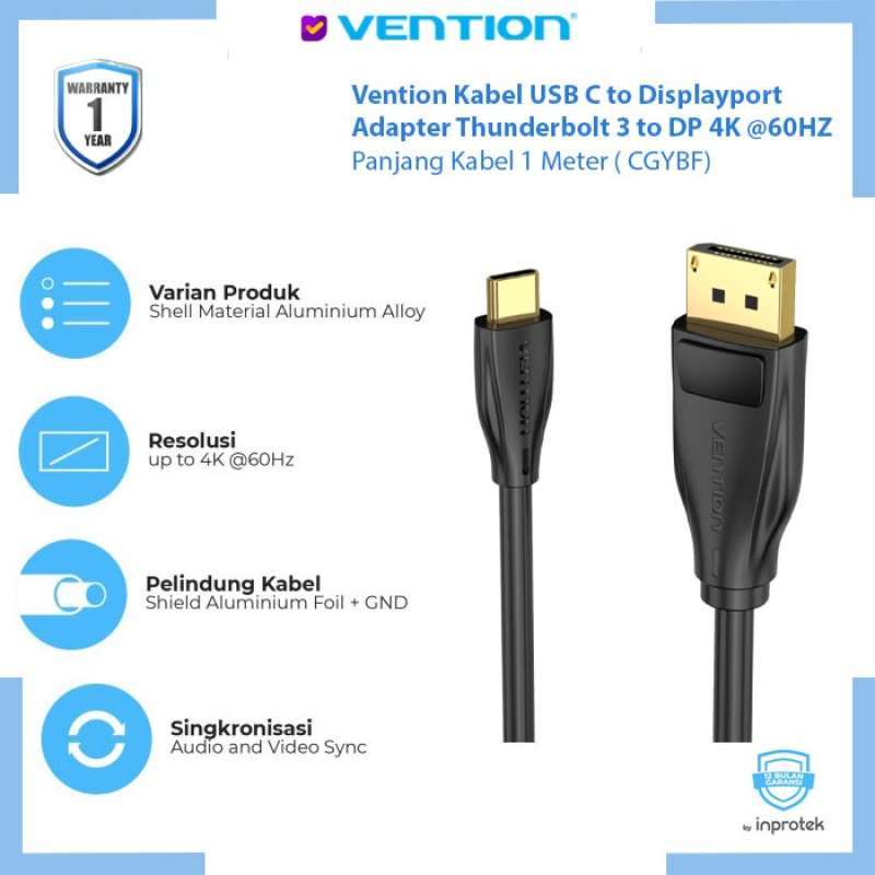 Promo Ention Kabel Usb C To Displayport Adapter Thunderbolt 3 To Dp 4K ...