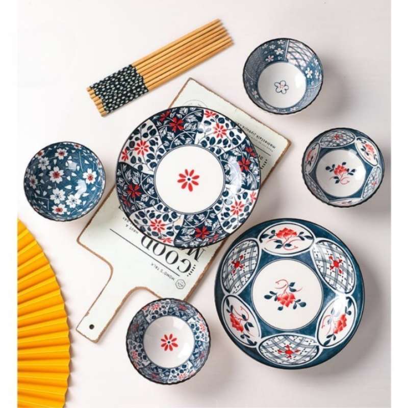 Promo Rumauma Yeoko 6in1 Japanese Ceramic Bowl Set Gift Box With ...