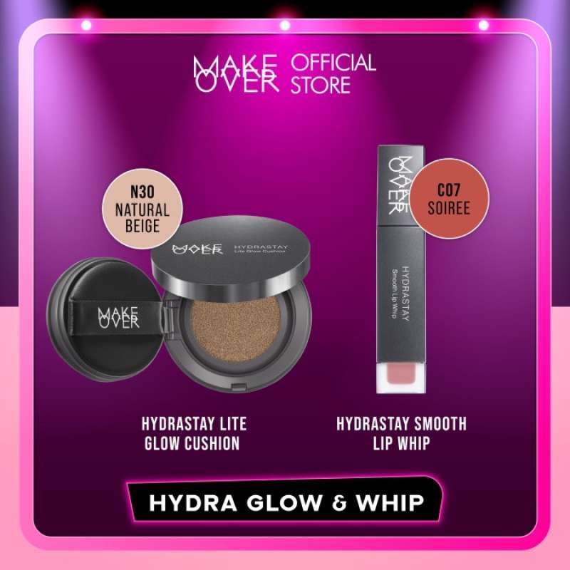 Promo Make Over Hydra Glow & Whip (Hydrastay Cushion + Hydrastay Lip ...