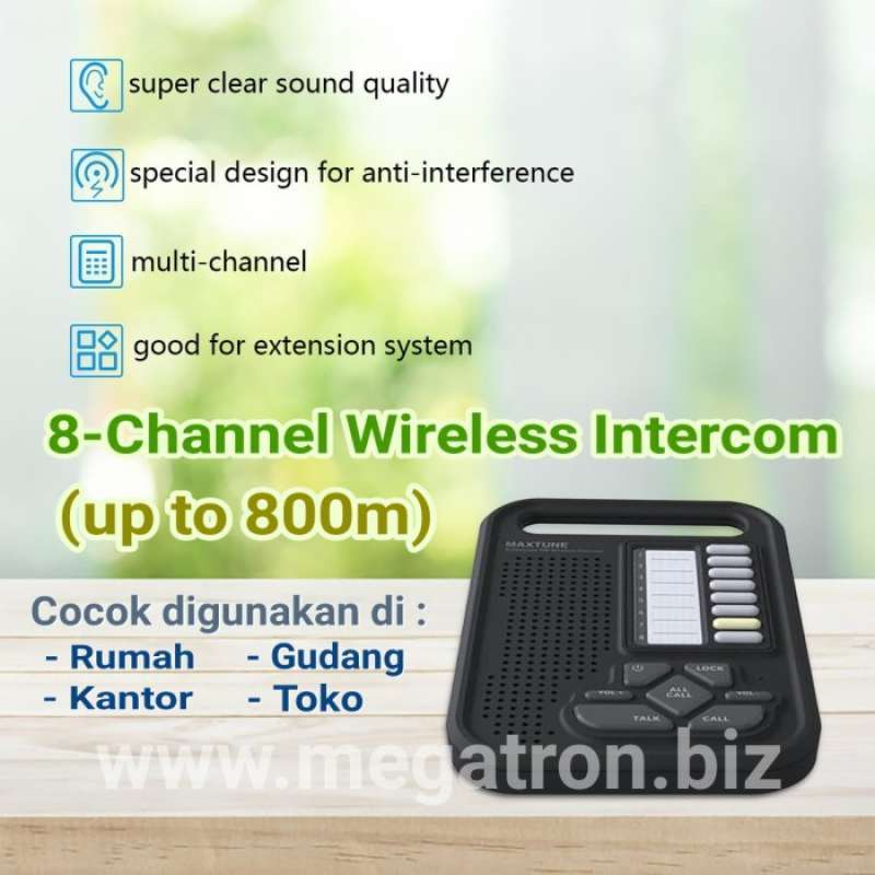 Jual 8-channel Wireless Intercom (Interkom Tanpa Kabel) - up to 800 ...