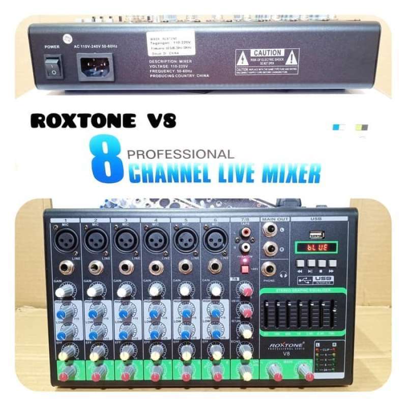 Jual Mixer 8 Channel Roxtone V8 Provesional Live Mixing di Seller NURSEHA SHOP ELEKTRONIK ...