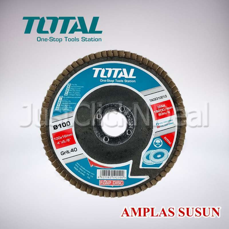 Jual TOTAL Mata Gerinda Amplas Besi 4 Inch 100 x 16 mm Flap Disc - P120 ...