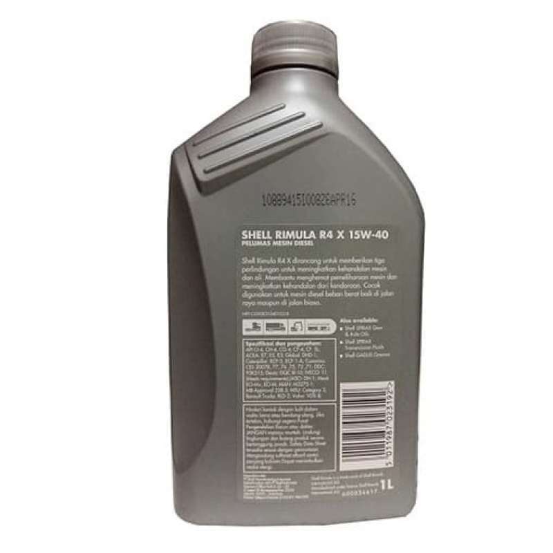 Promo Shell Rimula R4x 15w-40 Oli Pelumas Mesin Mobil Modern Sn 1l ...