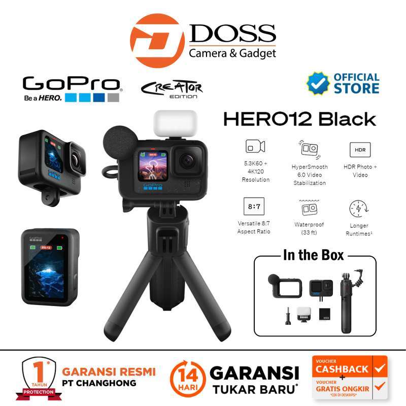 Jual Gopro Hero 12 Black Creator Edition Go Pro Hero12 Action Camera Di ...