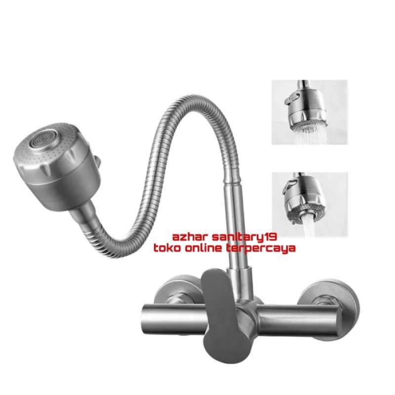 Promo Kran Kitchen Sink Panas Dingin Dinding/ Kran Dapur Fleksibel ...