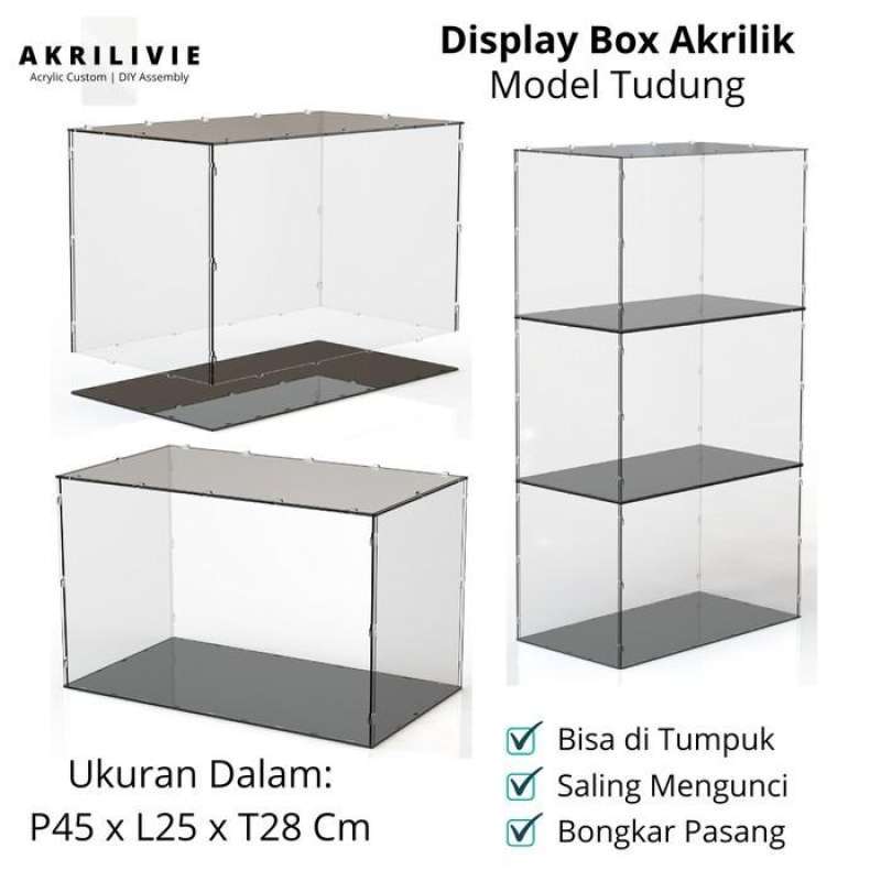 Jual Display Akrilik Model Action Figure Ukuran P45xl25xt28 - Hitam - C ...