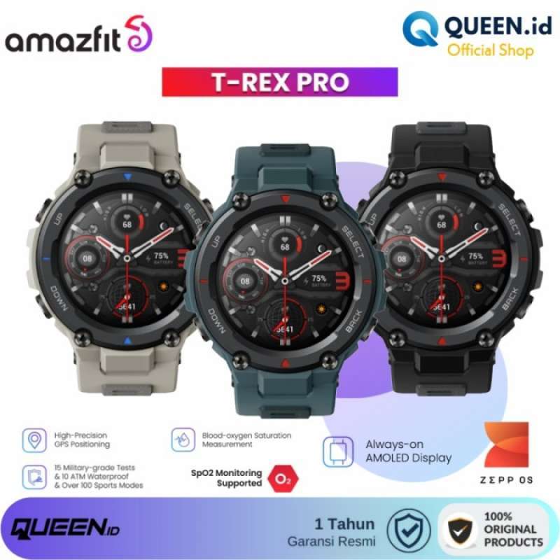 Jual Amazfit T-REX PRO Smart Watch Sport Military Grade AMOLED Display TREX di Seller Graha ...