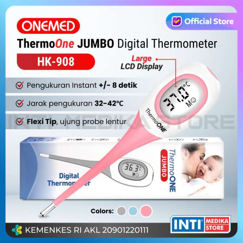 Jual ONEMED - Termometer Digital JUMBO Instant 8 Detik HK908 ...