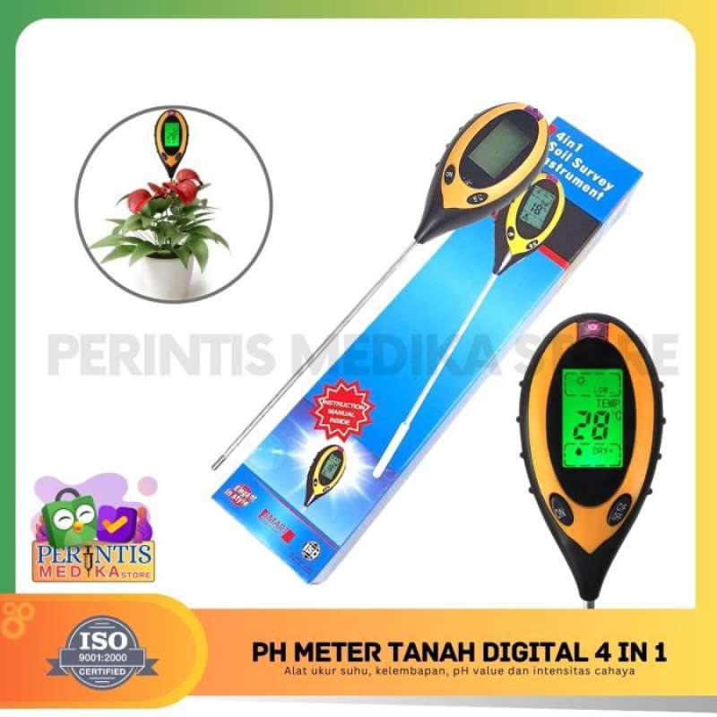 Jual Termometer Tanah Digital 4in1 pH Meter, Kelembapan, Intensitas ...
