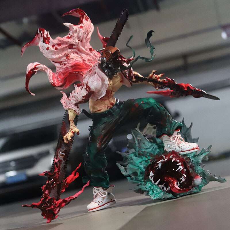 Jual 28cm Chainsaw Man Denji Anime Figure Chainsaw Man Rage Battle Bat ...