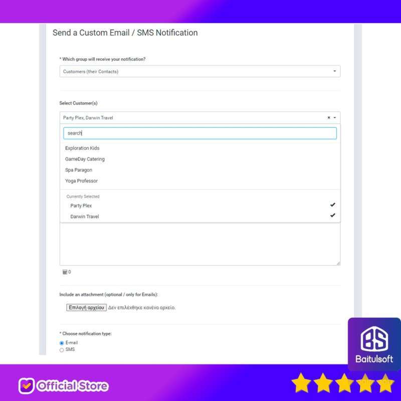 Promo SOURCE CODE APLIKASI CUSTOM SMS & EMAIL NOTIFICATIONS MODULE FOR PERFEX CRM BY BAITULSOFT ...