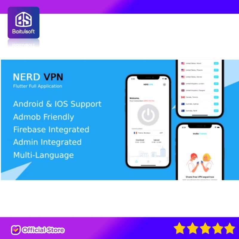 Jual Source Code Aplikasi Nerd Vpn : Flutter Vpn Full Application With ...