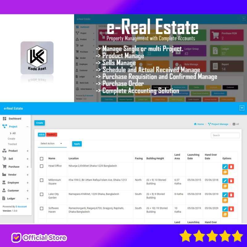 Promo SOURCE CODE APLIKASI E-REAL ESTATE - PROPERTY MANAGEMENT WITH COMPLETE ACCOUNTS BY ...