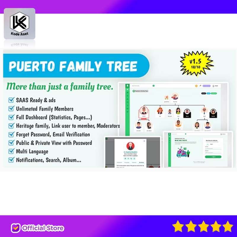 Promo SOURCE CODE APLIKASI PUERTO FAMILY TREE BUILDER SAAS BY KODEASET ...